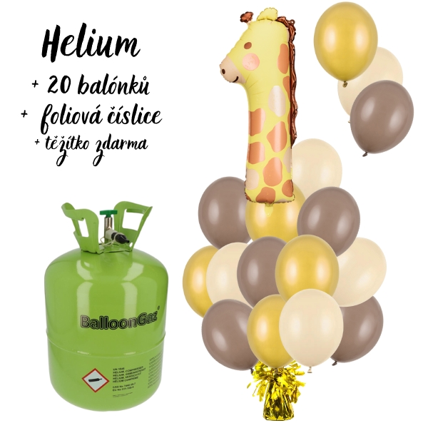 Helium set - První narozeniny Žirafa - MojeParty.cz