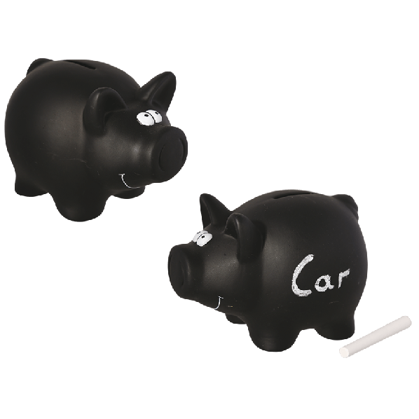 Pokladnička černé prasátko s křídou 16 x 12 cm - MojeParty.cz