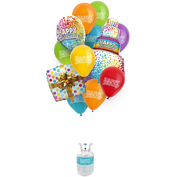 Helium s balónky – narozeninové Happy Birthday - MojeParty.cz