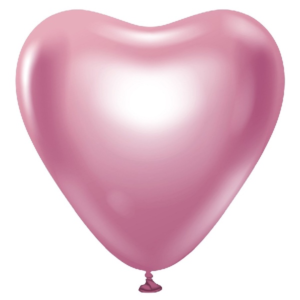 Balónky latexové, platinové světle růžové srdce 30 cm 6 ks - MojeParty.cz