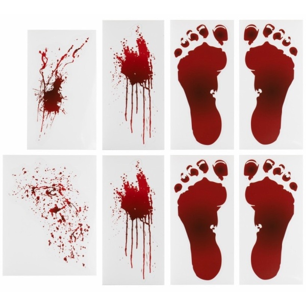 Nálepky na podlahu Halloween Krvavé stopy 8 ks - MojeParty.cz